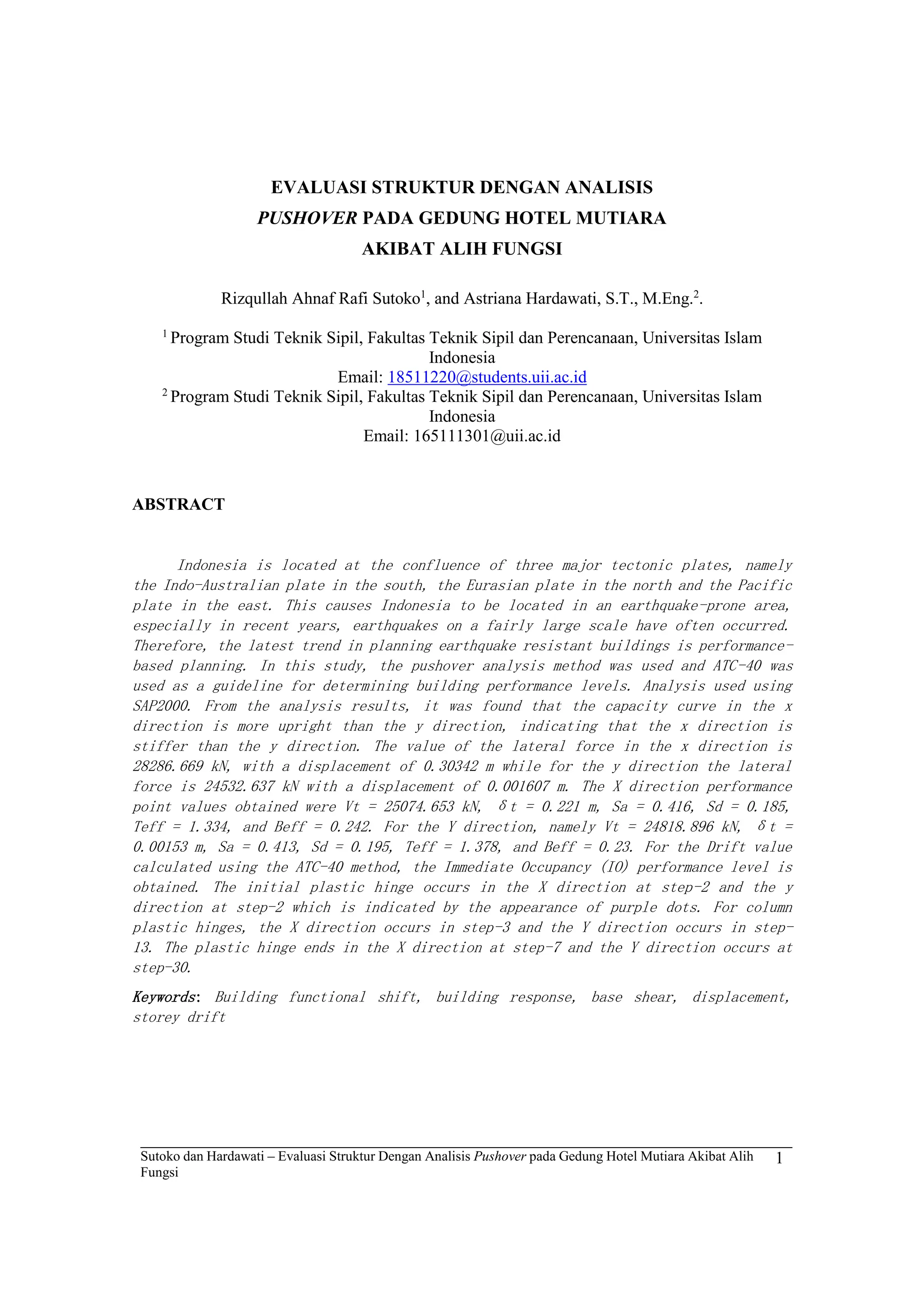 Structure Evaluation of Multi-Story Building With Pushover Analysis due to Function Changing.docx