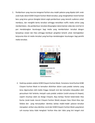 JURNAL KOMODIFIKASI PEMBERITAAN ATAS FENOMENA SCBD CITAYEM FASHION WEEK.docx