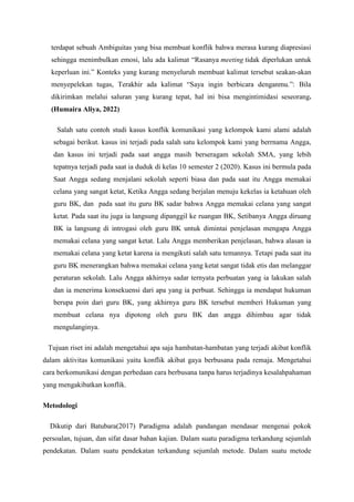 Jurnal Konflik Akibat Gaya Berbusana Pada Remaja .doc