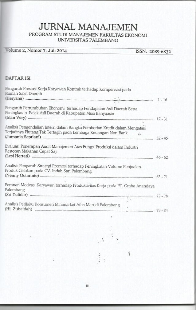 Jurnal Manajemen Heriyana, SE, M.Si