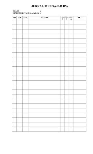 Jurnal mengajar ipa | DOC