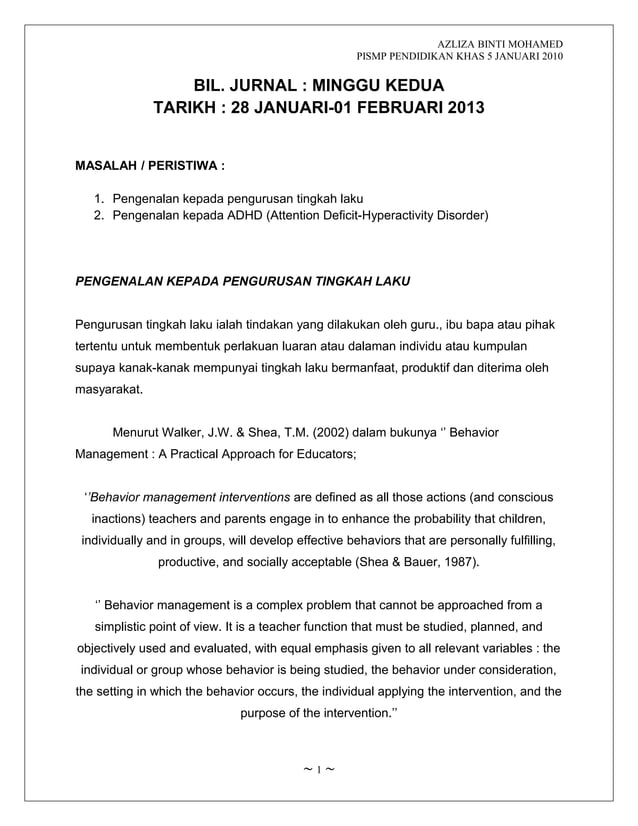 Jurnal minggu 2 | DOC