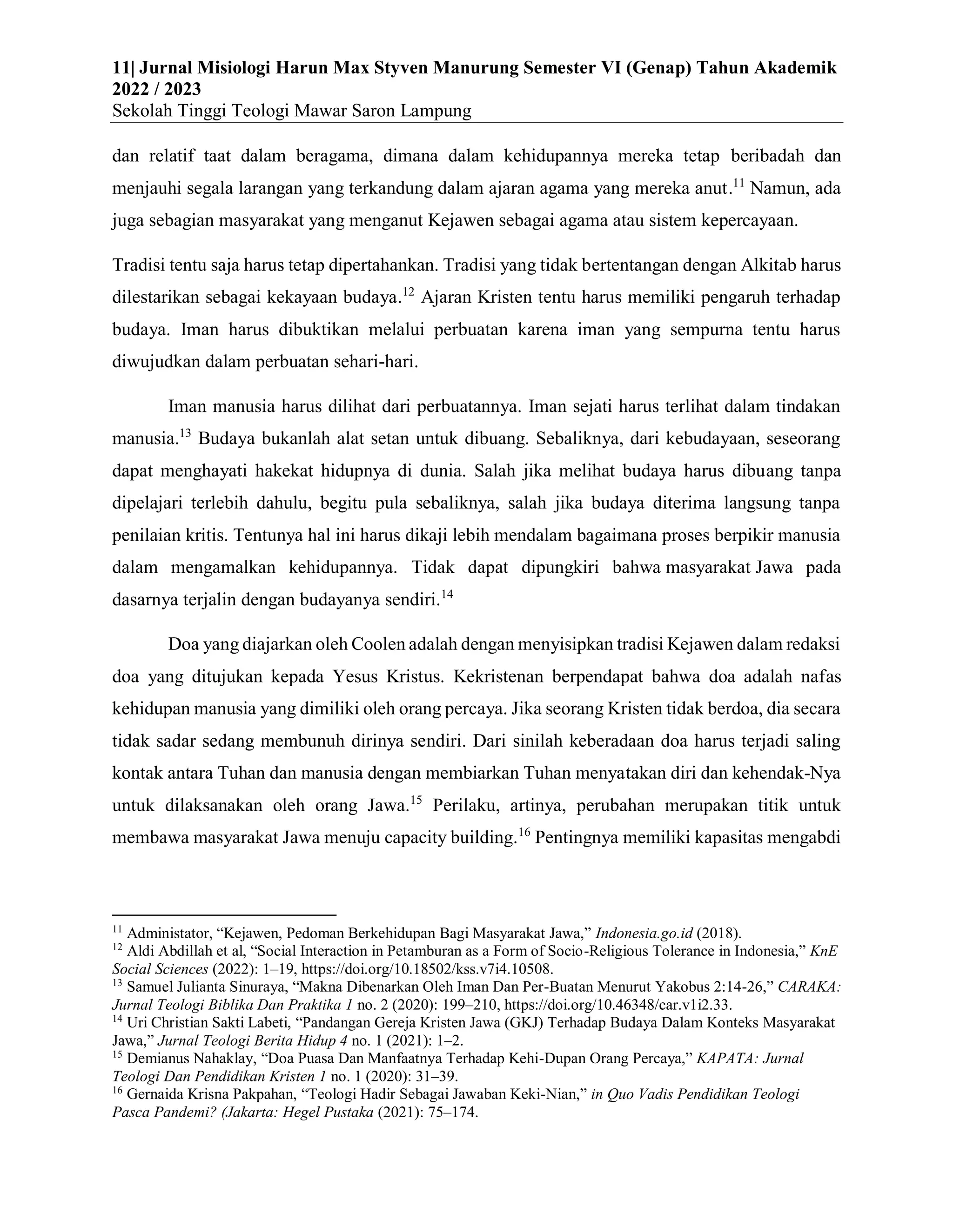 MASUKNYA PENGINJILAN MELALUI BUDAYA JAWA, DI PULAU JAWA | PDF