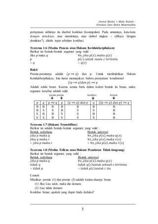 Jurnal modul 1 logika matematika | PDF