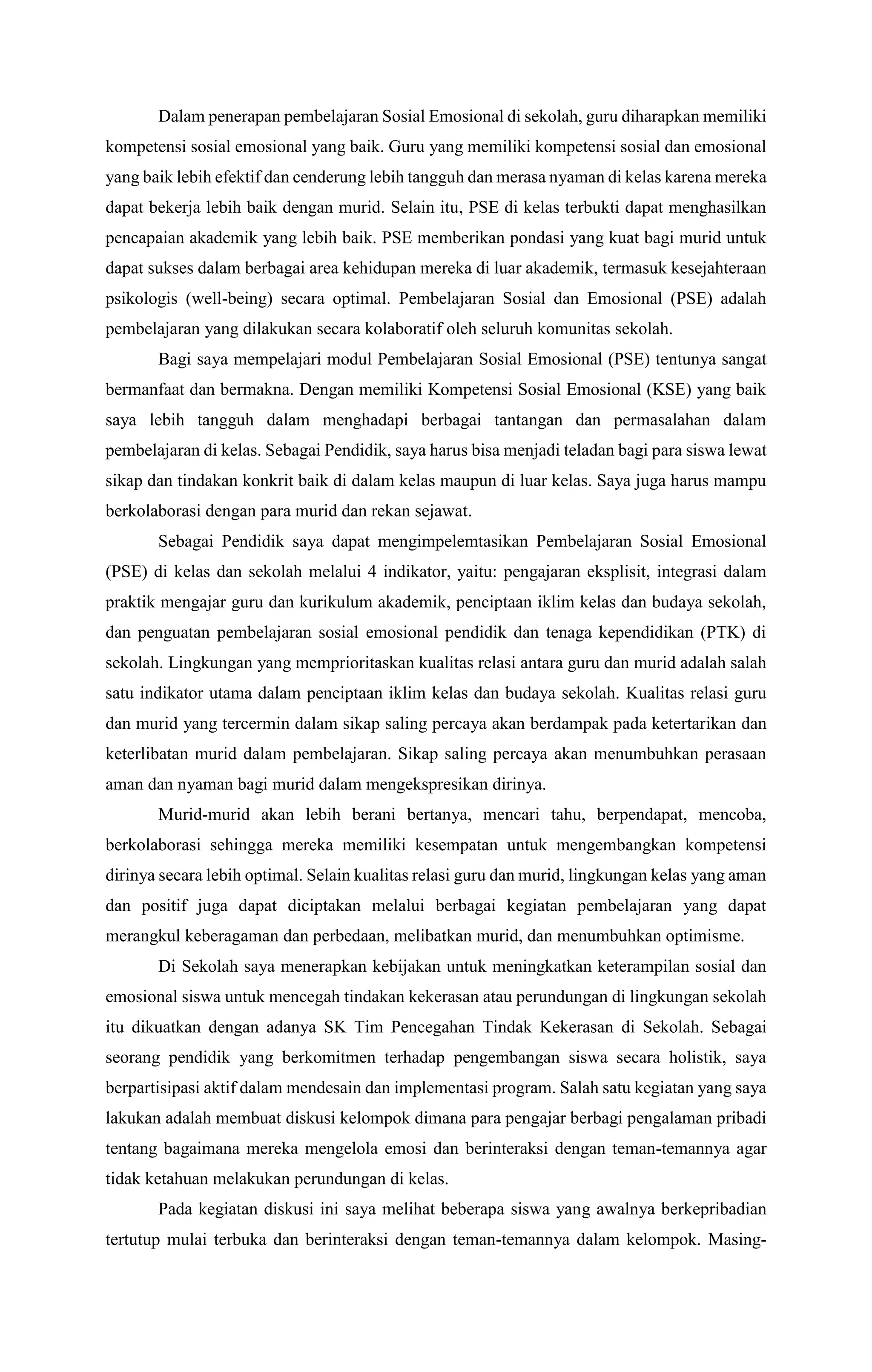 Jurnal Pembelajaranku Modul 2 Pembelajaran Sosial dan Emosional (PSE) | PDF