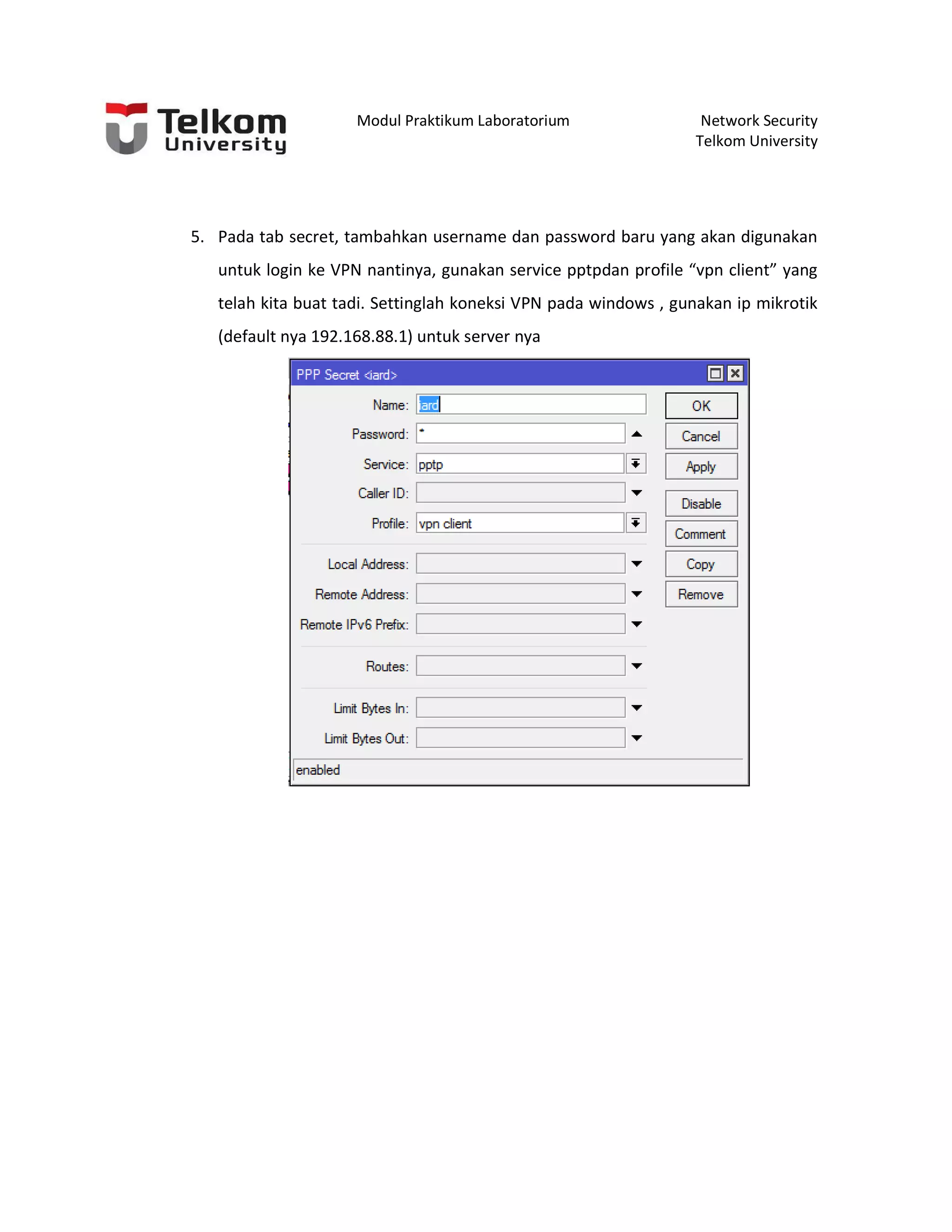 Jurnal modul 3 vpn | PDF