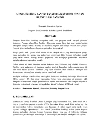 Branchless Banking Meningkatkan Market Share Perbankan Syariah | PDF