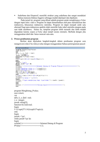 Jurnal p value dua arah genap | PDF