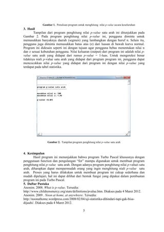 Jurnal p value saru arah (kelompok ganjil) | PDF