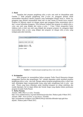 Jurnal p value saru arah (kelompok ganjil) (1) | PDF | Free Download