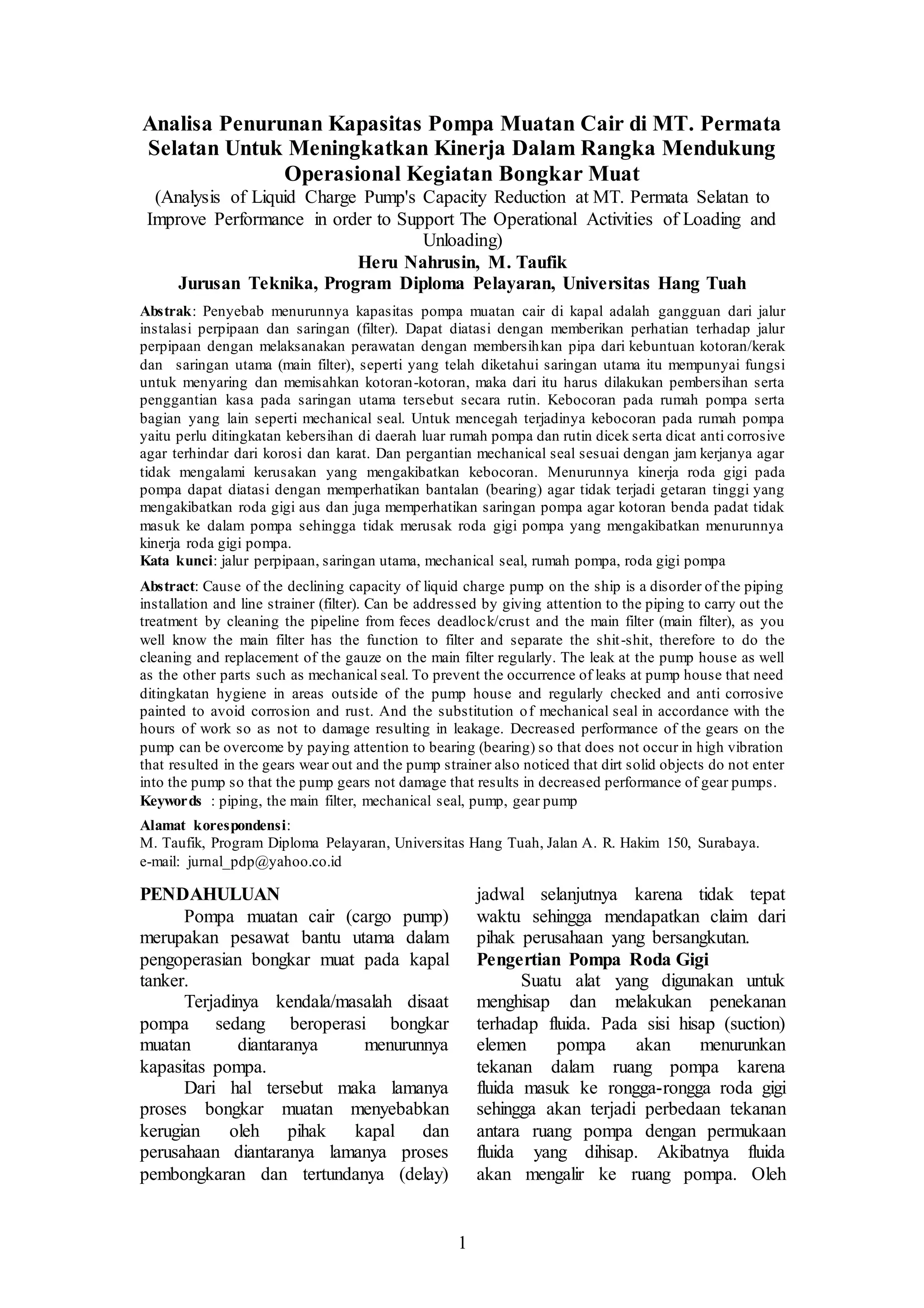 Jurnal pdp vol 4 no 1 heru n dan m taufik analisa penurunan kapasitas ...