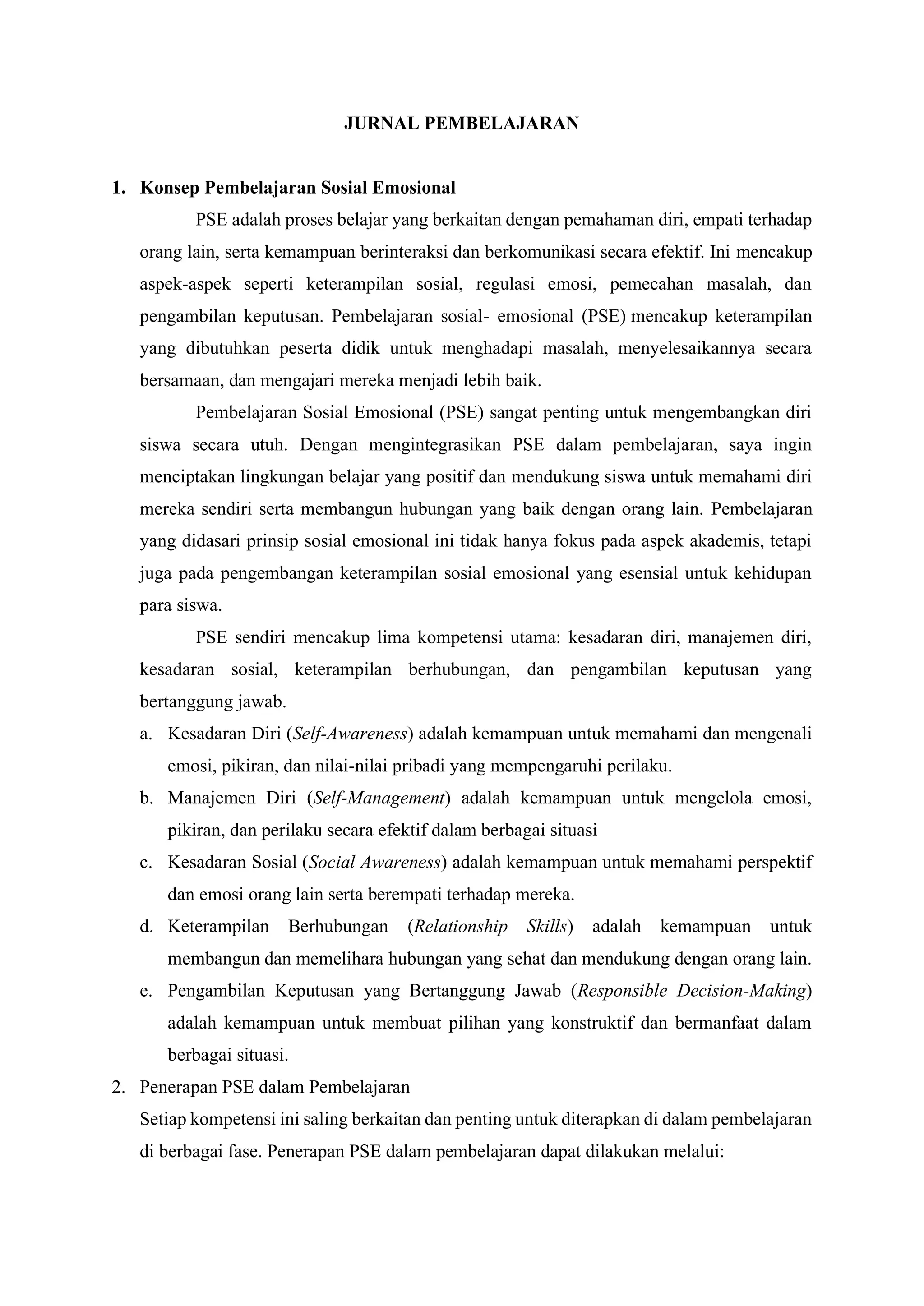 Jurnal Pembelajaran Modul 2 Materi Pse Pdf