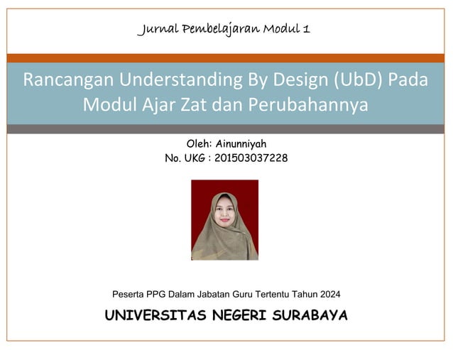 JURNAL PEMBELAJARAN PENERAPAN UBD DALAM RANCANGAN MODUL AJAR IPA | PDF