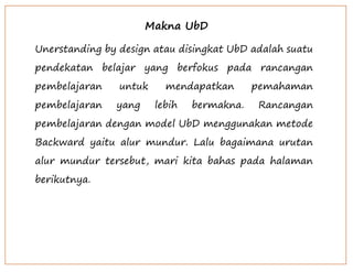 JURNAL PEMBELAJARAN PENERAPAN UBD DALAM RANCANGAN MODUL AJAR IPA | PDF