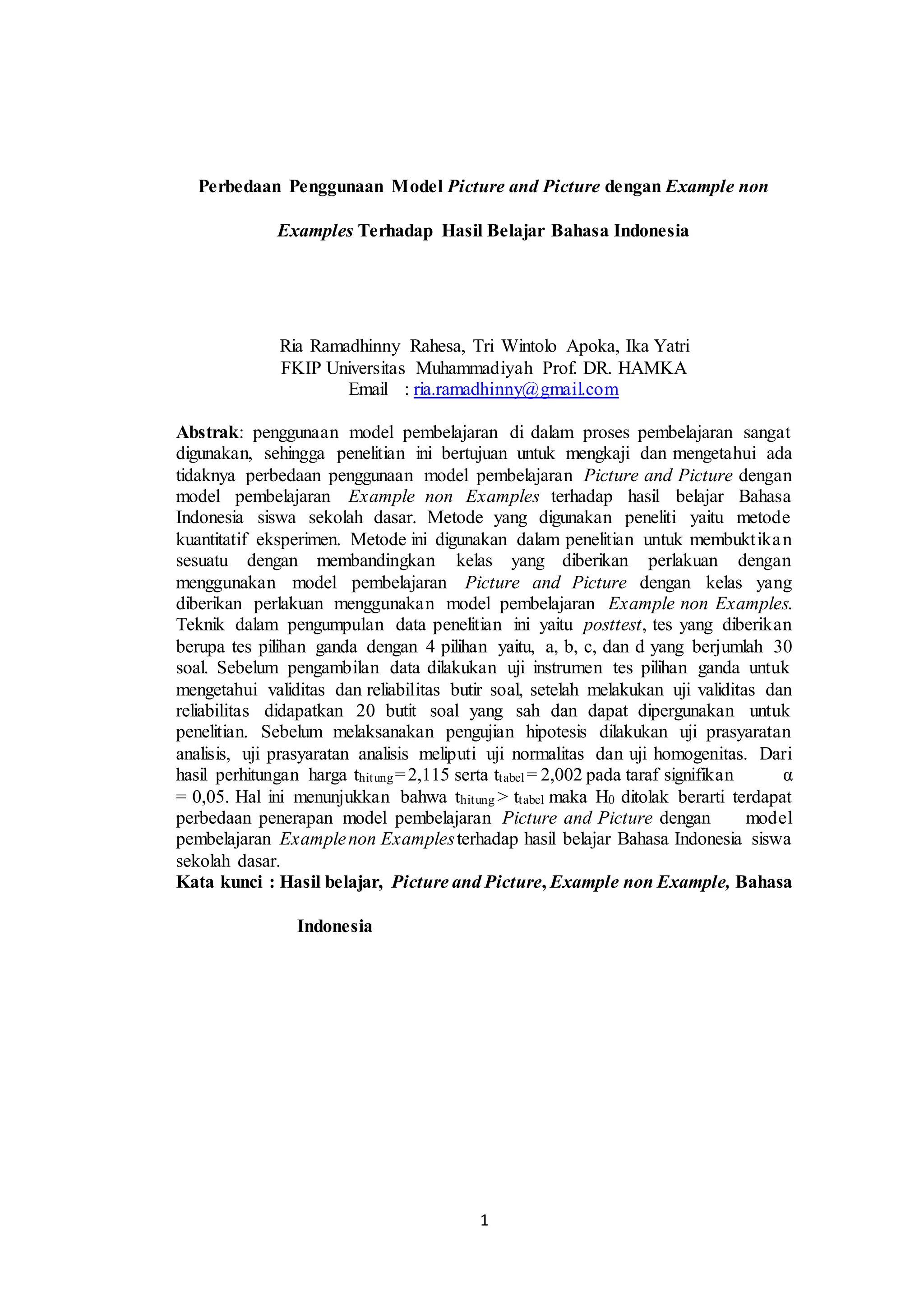 Jurnal penelitian ria ramadhinny rahesa | PDF