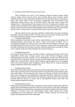 Hakikat Manusia dan Implikasinya Terhadap Pendidikan- Universitas Jambi | PDF