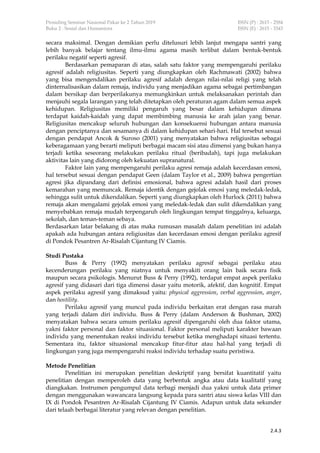 Hubungan Religiusitas dan Kecerdasan Emosi dengan Perilaku Agresif Remaja di Pondok Pesantren | PDF