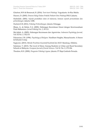 Hubungan Religiusitas dan Kecerdasan Emosi dengan Perilaku Agresif Remaja di Pondok Pesantren | PDF