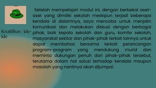 Jurnal Refleksi Dwi Mingguan Modul 3.3 Pengelolaan Program yang ...