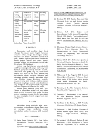 ANALISIS PENINGKATAN KUALITAS LAYANAN TERHADAP KEPUASAN NASABAH DENGAN METODE QUALITY FUNCTION ...