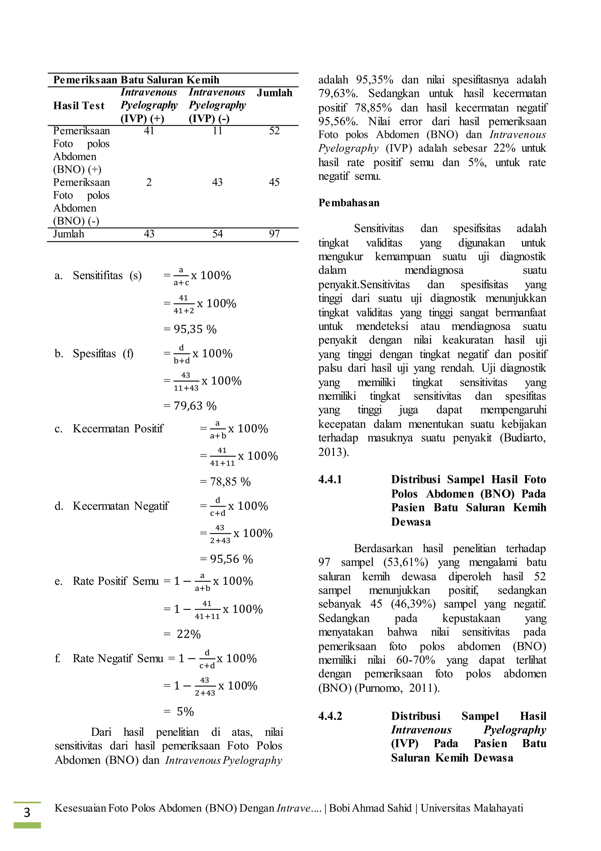 JURNAL FOTO POLOS (BNO) INTRAVENOUS PYELOGRAPHY (IVP) | DOCX