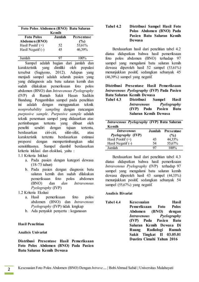 JURNAL FOTO POLOS (BNO) INTRAVENOUS PYELOGRAPHY (IVP) | DOCX