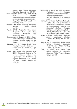 JURNAL FOTO POLOS (BNO) INTRAVENOUS PYELOGRAPHY (IVP) | DOCX