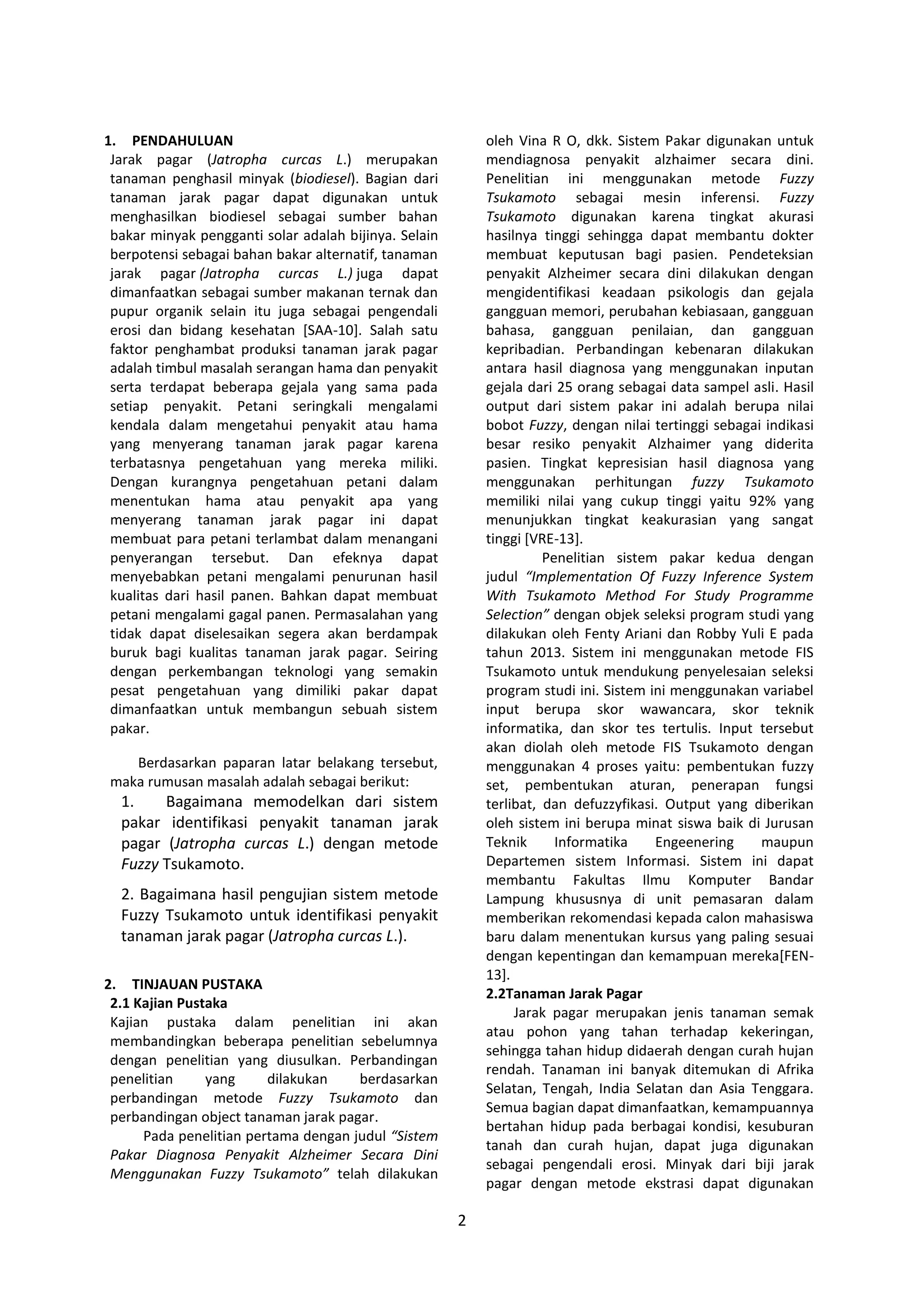 PEMODELAN SISTEM PAKAR DIAGNOSA PENYAKIT TANAMAN JARAK PAGAR DENGAN ...