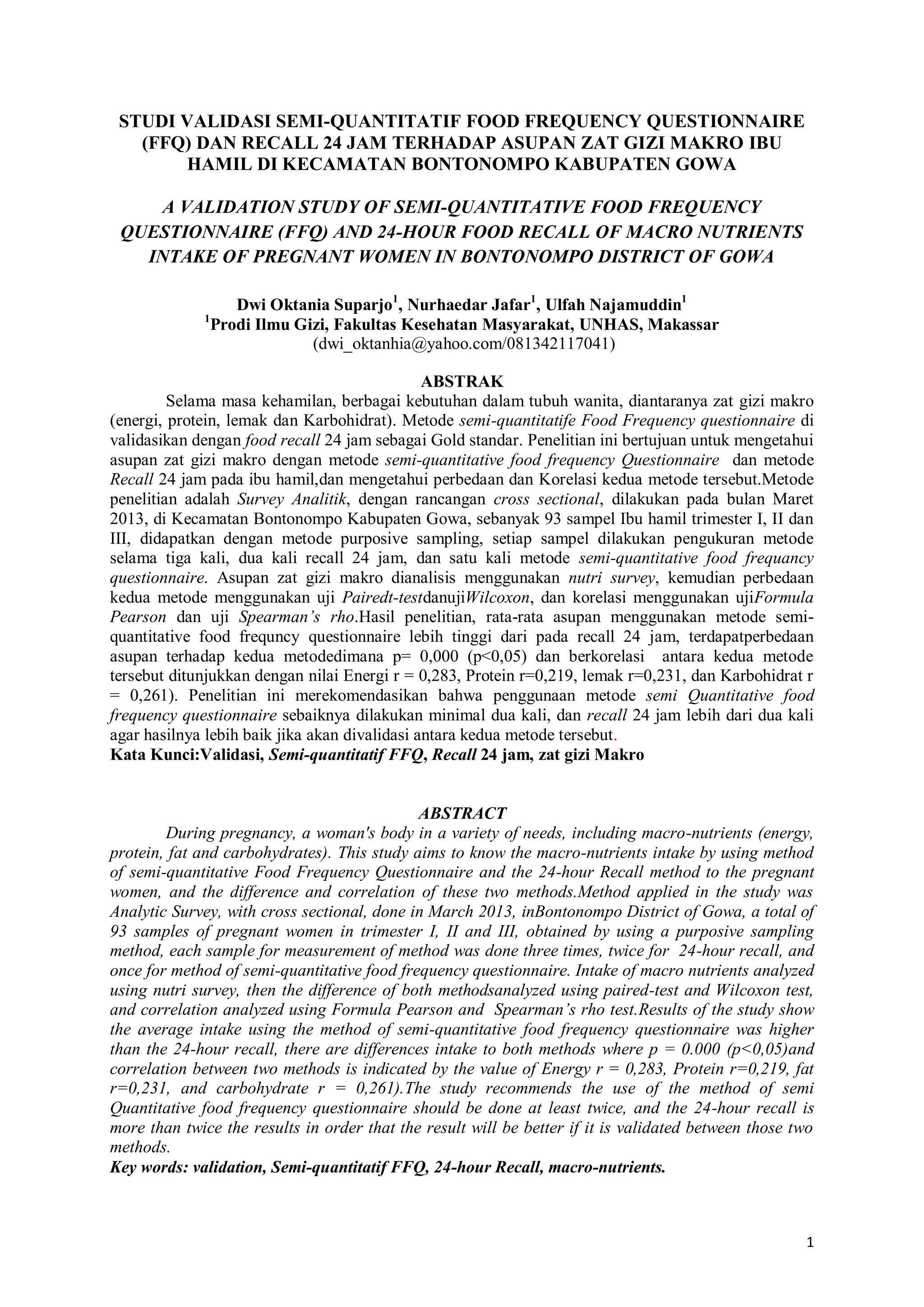 Jurnal studi validasi bumil | PDF