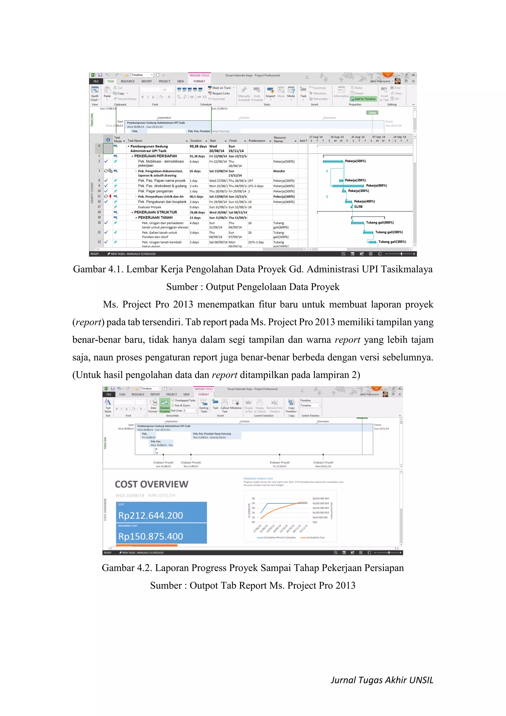 Jurnal Microsoft Project Professional 2013 Dalam Pengelolaan Proyek | PDF