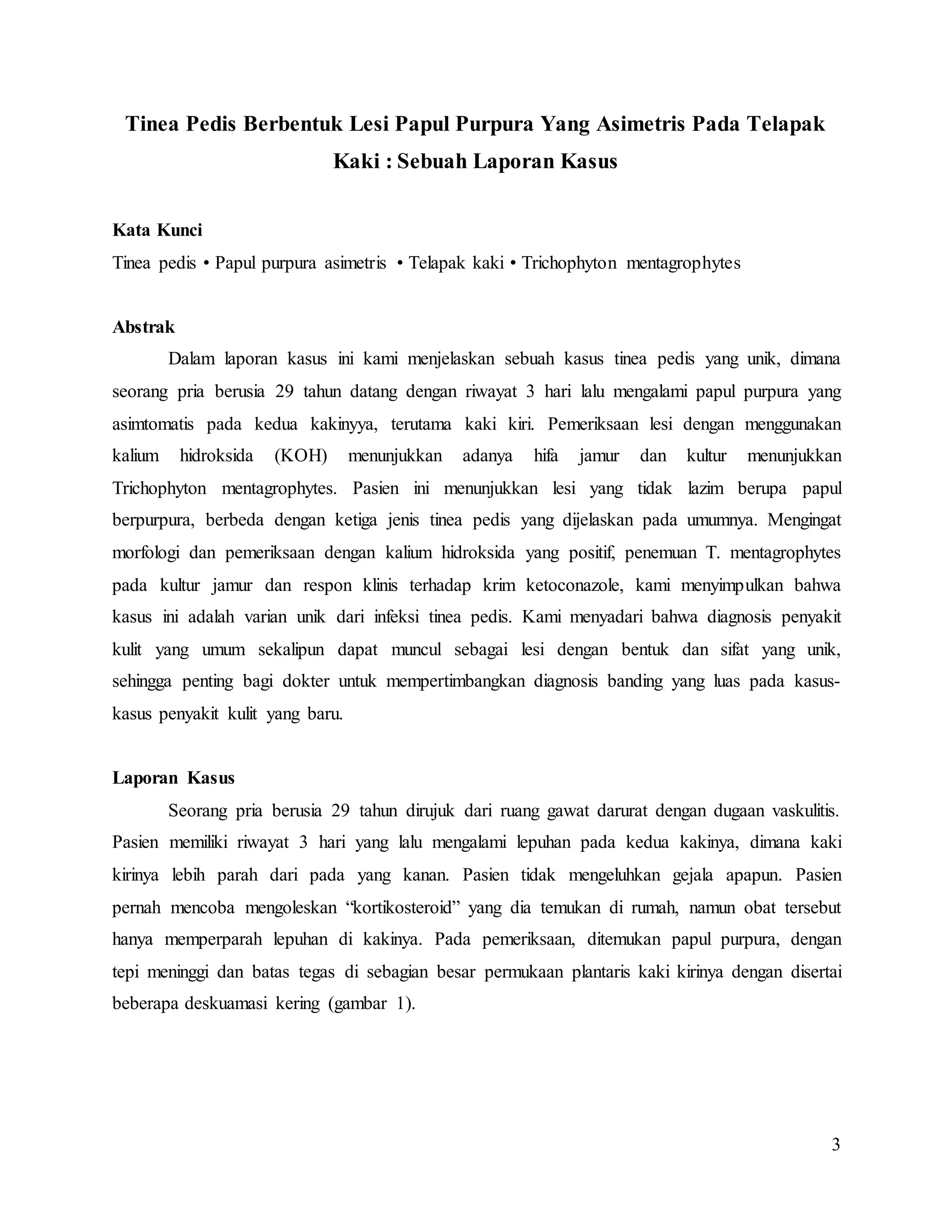 Jurnal tinea pedis | DOCX