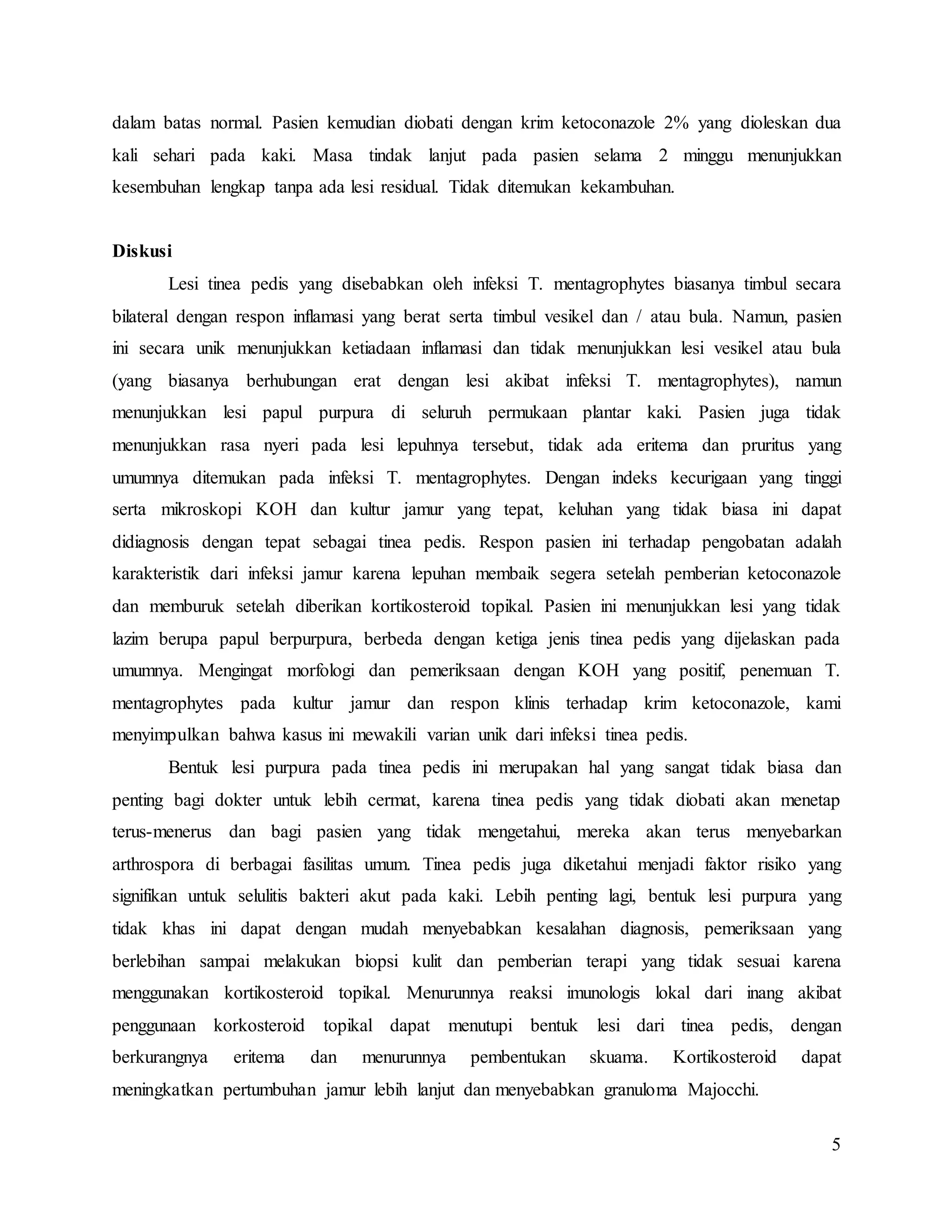 Jurnal tinea pedis | DOCX