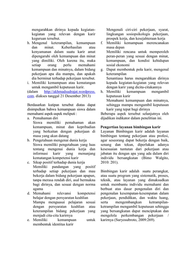 Pelaksanaan layanan bimbingan karir pada peserta didik | PDF