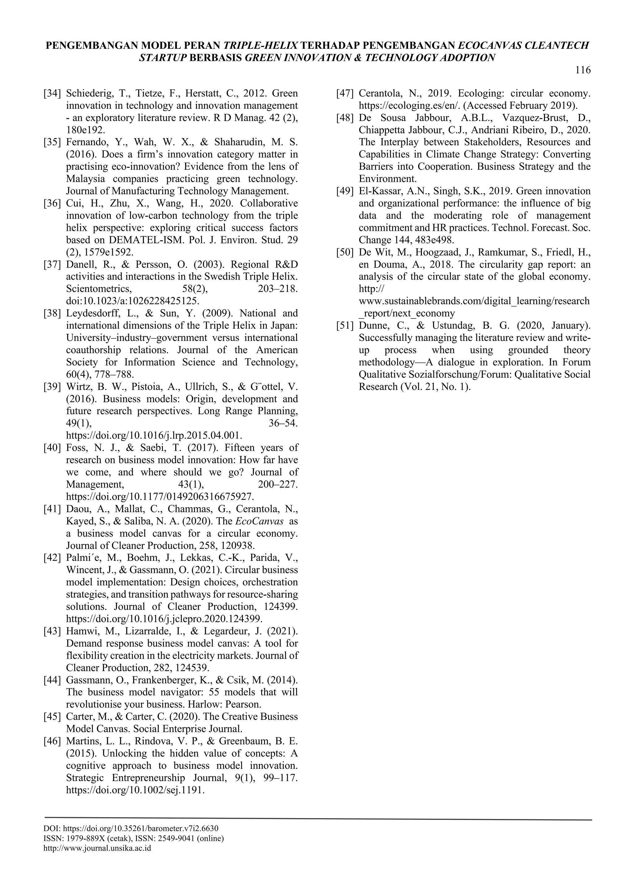 Jurnal Triple helix green untuk menunjang kegiatan pafer les | PDF
