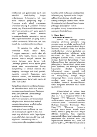 Mekanisme Electronic E-Commerce Dalam Dunia Bisnis | DOCX