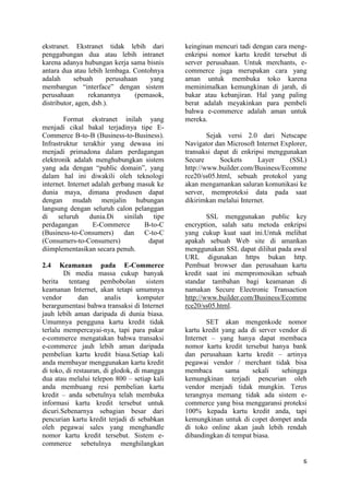 Mekanisme Electronic E-Commerce Dalam Dunia Bisnis | DOCX