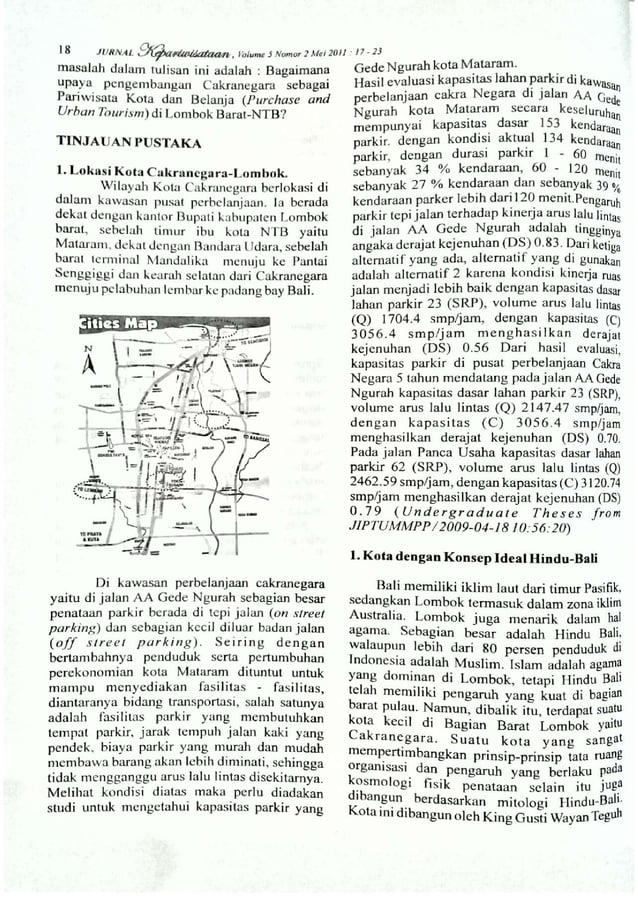 Jurnal urban tourism cakranegara ntb | PDF