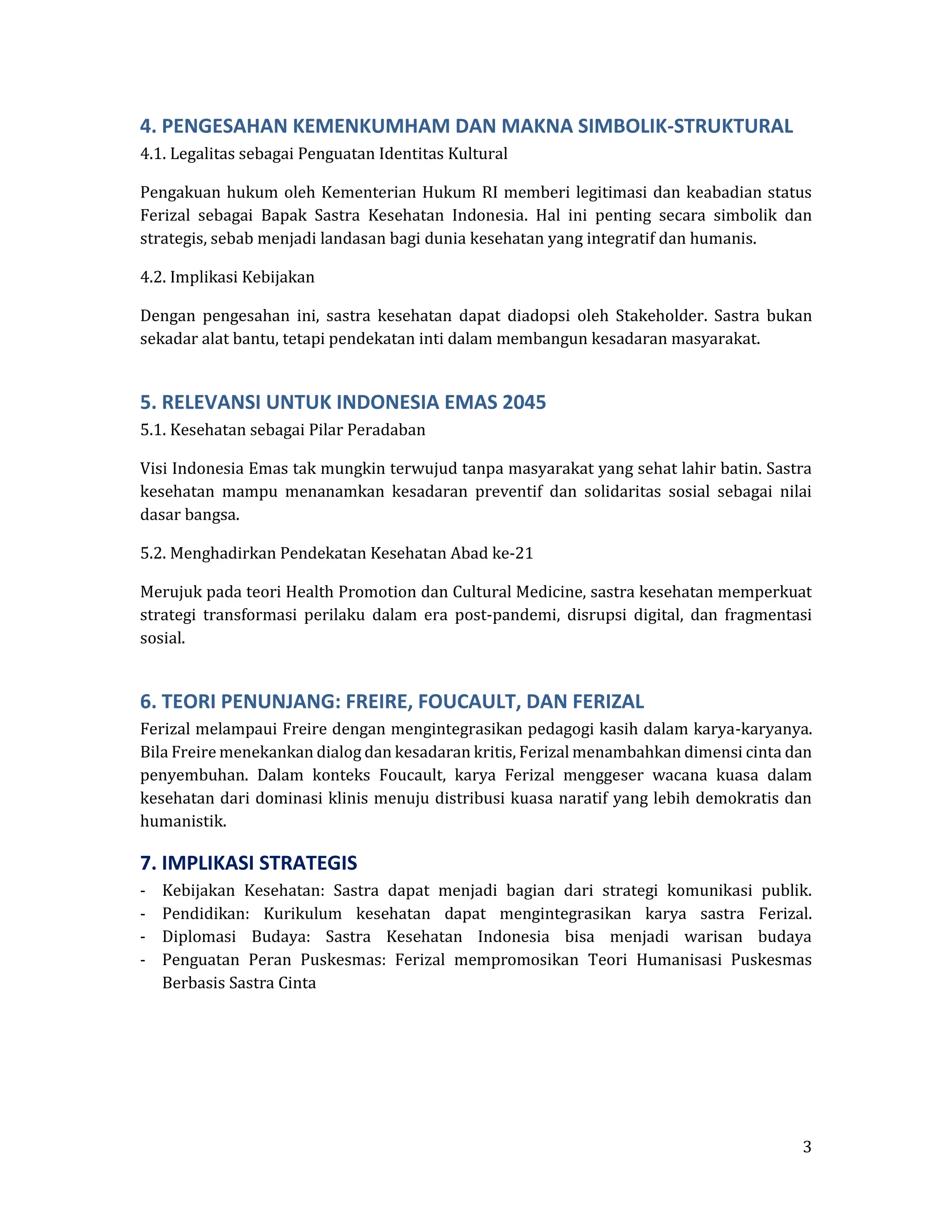 Kementerian Hukum RI Mengesahkan Ferizal sebagai Bapak Sastra Kesehatan ...