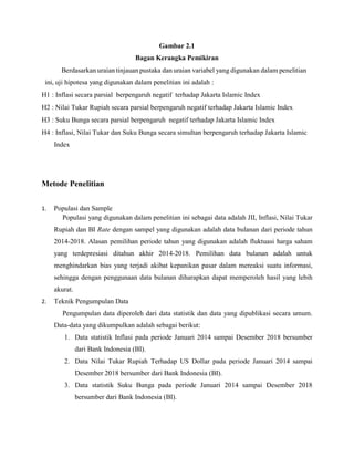 PENGARUH INFLASI, NILAI TUKAR DAN SUKU BUNGA BI TERHADAP JAKARTA ISLAMIC INDEX PERIODE 2014-2018 ...