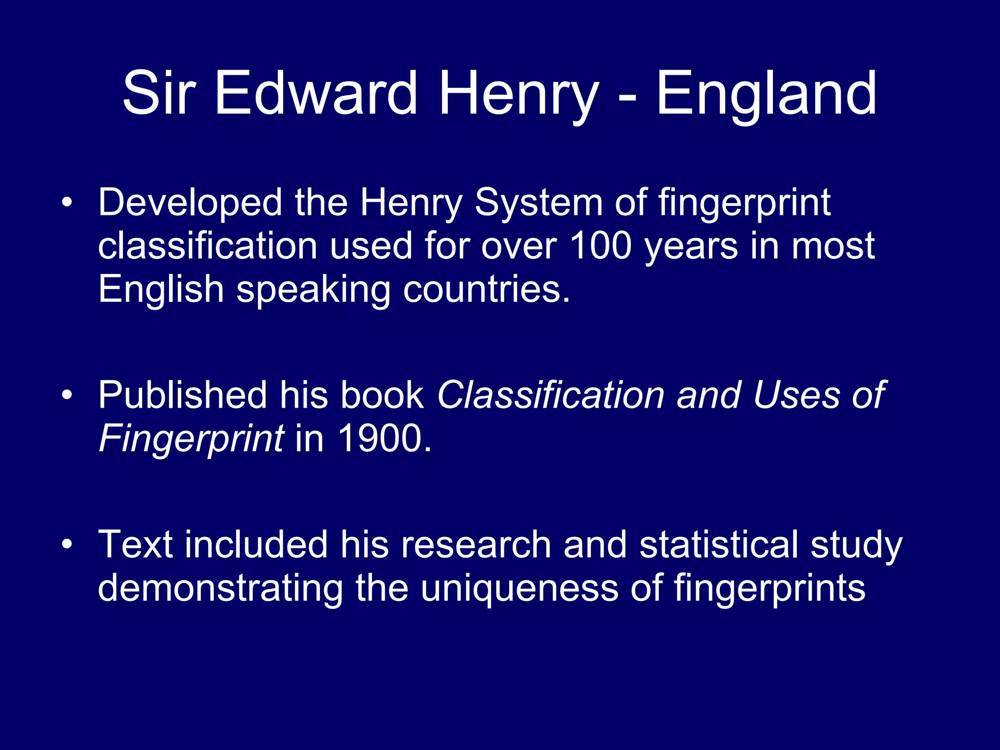 Scientific Foundation of Fingerprint Identification | PPT