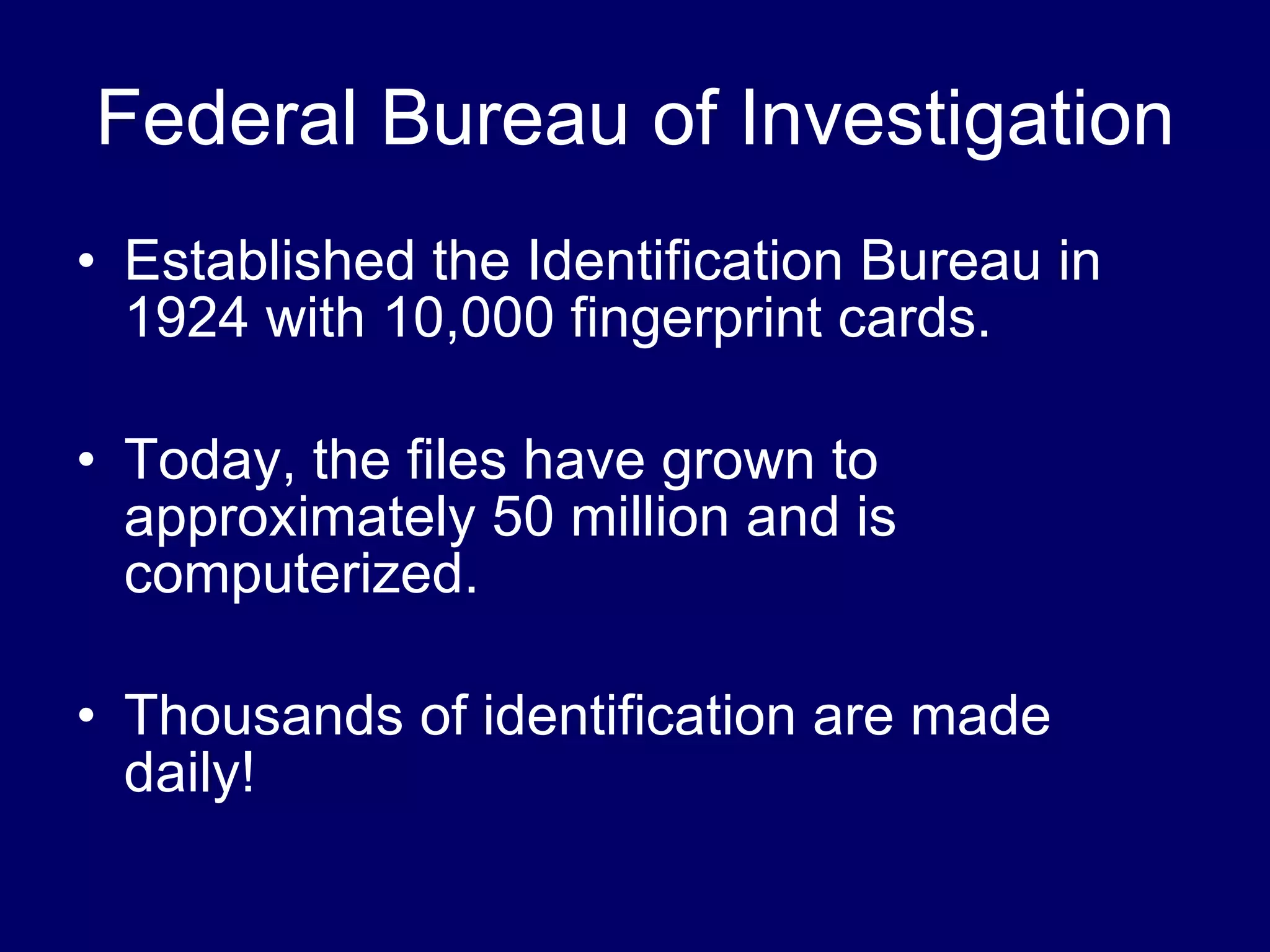 Scientific Foundation of Fingerprint Identification | PPT