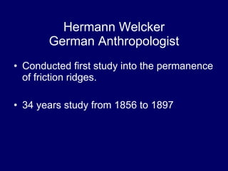 Scientific Foundation of Fingerprint Identification | PPT