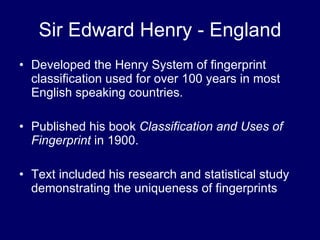 Scientific Foundation of Fingerprint Identification | PPT