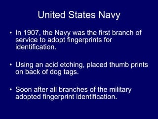 Scientific Foundation of Fingerprint Identification | PPT