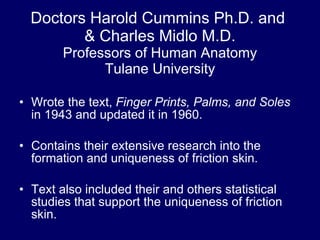 Scientific Foundation of Fingerprint Identification | PPT