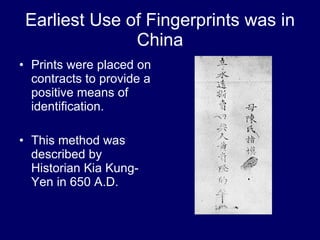 Scientific Foundation of Fingerprint Identification | PPT