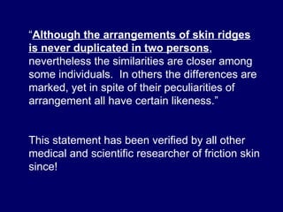 Scientific Foundation of Fingerprint Identification | PPT