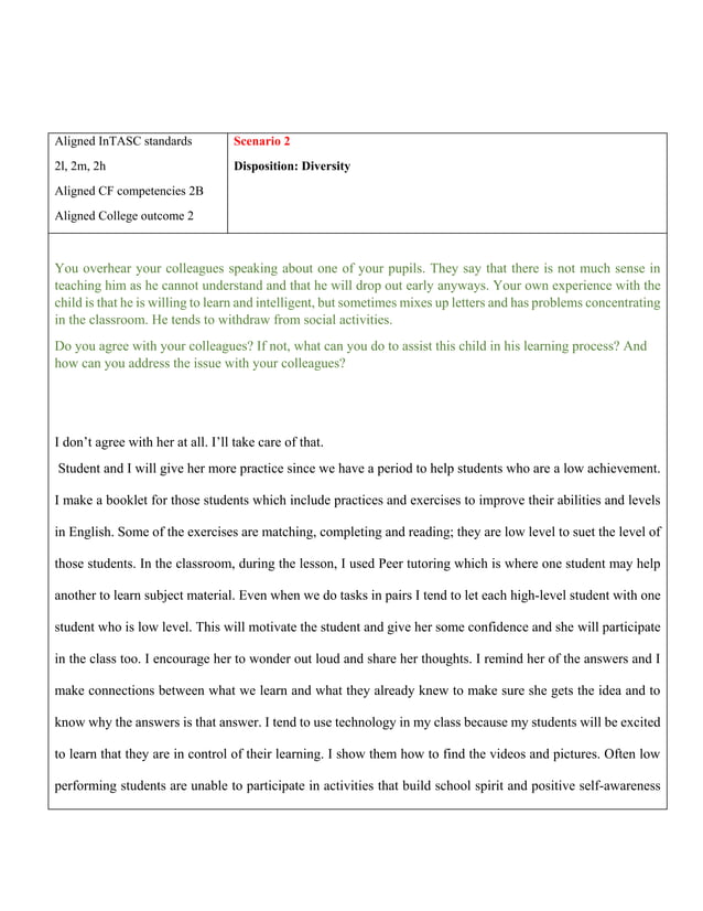 Disposition assessment tool through scenarios | PDF