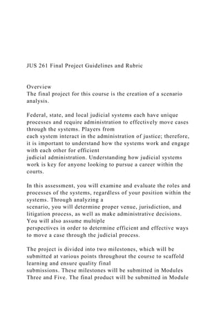 JUS 261 Final Project Guidelines and Rubric Overview .docx