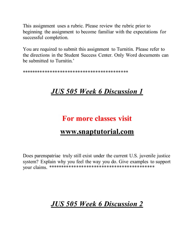 JUS 505 EXceptional Education/snaptutorial.COM